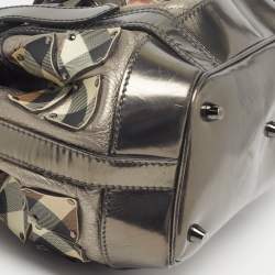 Burberry Beaton Armored Metallic Supernova Check Leather Tote Burberry ...