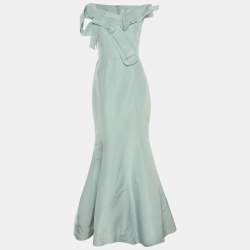 Carolina Herrera Light Blue Crepe Maxi Dress M Carolina Herrera | TLC