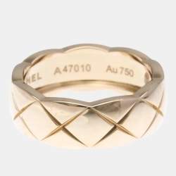 Chanel Coco Crush Medium Size Pink Gold 18K Fashion No Stone Band Ring ...