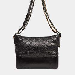 Chanel 2017/18 Black Aged Calfskin Medium Gabrielle Hobo Chanel | TLC