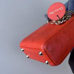 Dior Mini Lady Dior orange ostrich leather Dior | TLC US