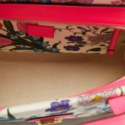 Gucci Flora Neon Pink/Multicolor Floral Print Canvas and Leather Tote ...