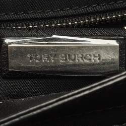 Tory Burch Fleming Black Leather Distressed Flap Shoulder Bag Tory ...