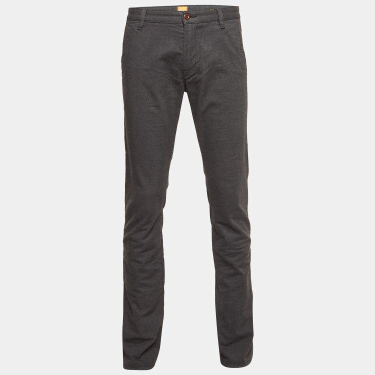Boss By Hugo Boss Grey Cotton Blend Slim Fit Trousers L Boss By Hugo Boss TLC