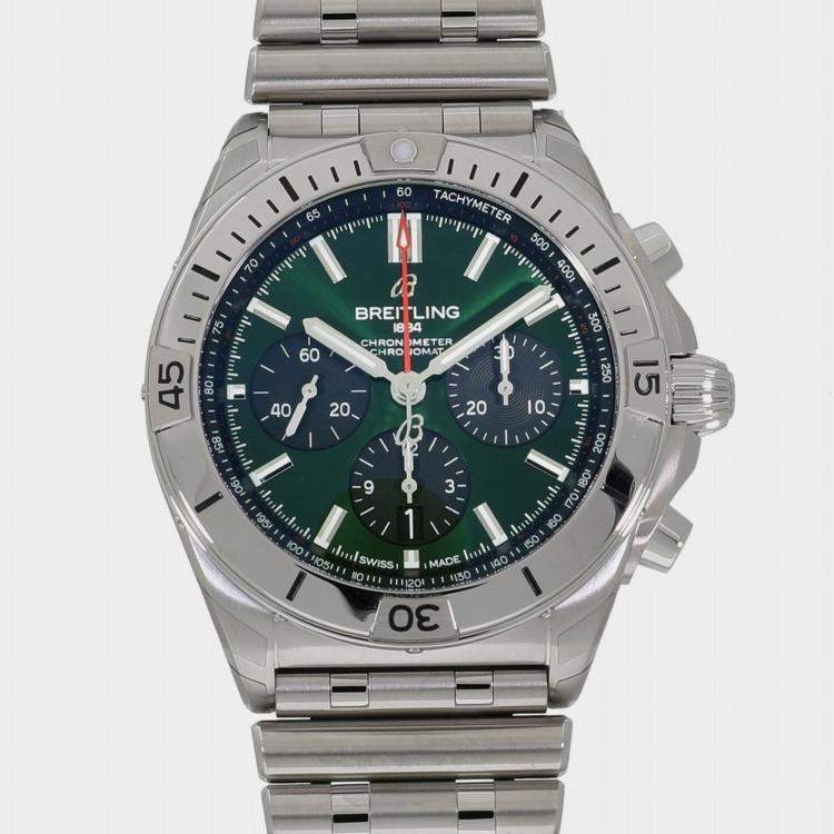Breitling Green Stainless Steel Chronomat AB0134101L1A1 Automatic ...
