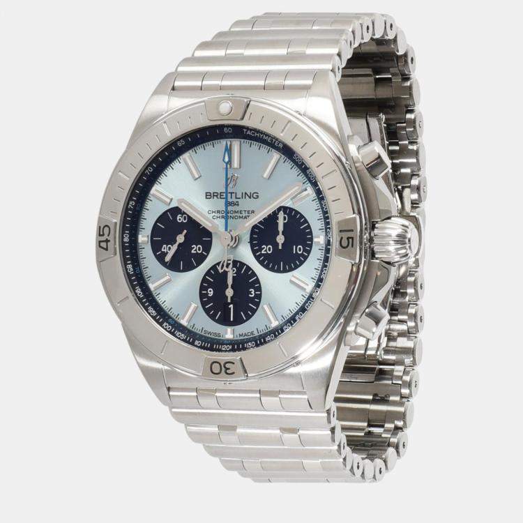 Breitling Blue Stainless Steel Chronomat Automatic Men's Wristwatch 42 ...