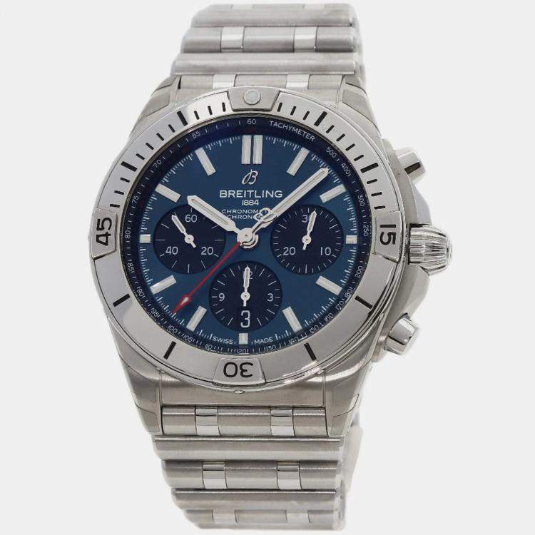 Breitling Blue Stainless Steel Chronomat AB0134101C1A1 Automatic ...