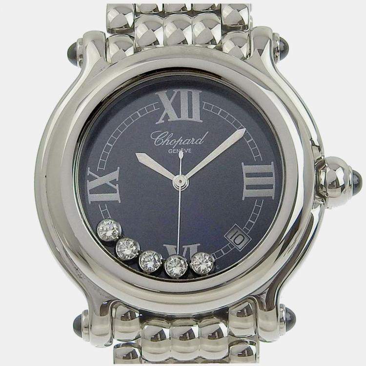 Chopard Blue Stainless Steel Happy Sport Quartz Men's Wristwatch 38 mm ...