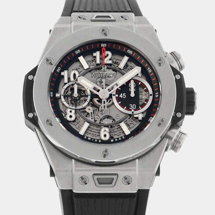 Hublot Silver Titanium Big Bang 411.NX.1170.RX Men's Wristwatch 45 mm ...