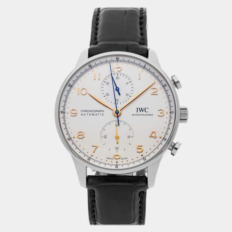 IWC Silver Stainless Steel Portugieser IW3716-04 Automatic Men's ...