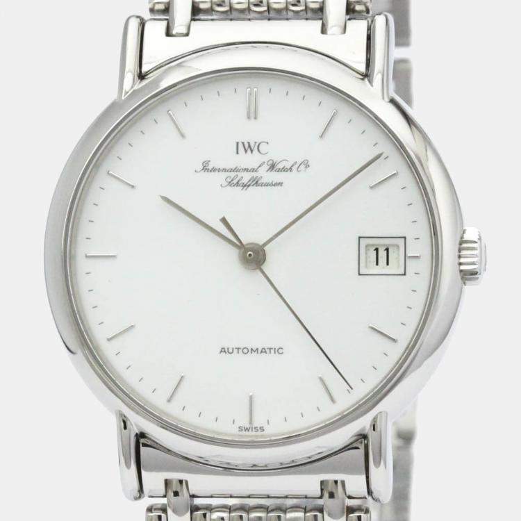IWC White Stainless Steel Portofino IW351318Automatic Men's Wristwatch ...