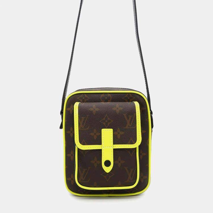 Louis Vuitton Black and Neon Yellow Monogram Macassar Canvas ...