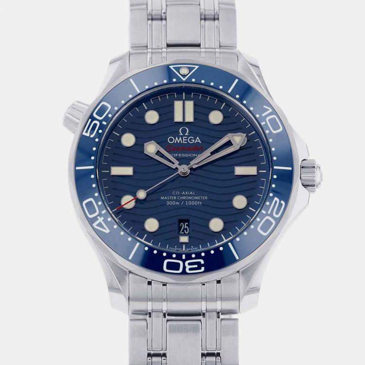 Omega Blue Stainless Steel Seamaster 210.30.42.20.03.001 Automatic Men ...