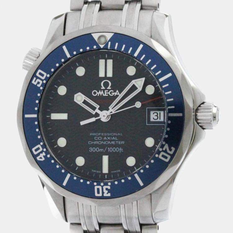 Omega Blue Stainless Steel Seamaster 2222.80 Automatic Men's Wristwatch ...