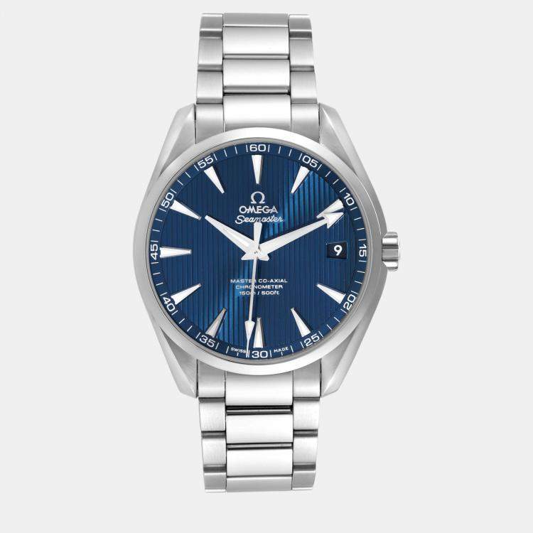 Omega Blue Stainless Steel Seamaster Aqua Terra 231.10.42.21.03.003 ...