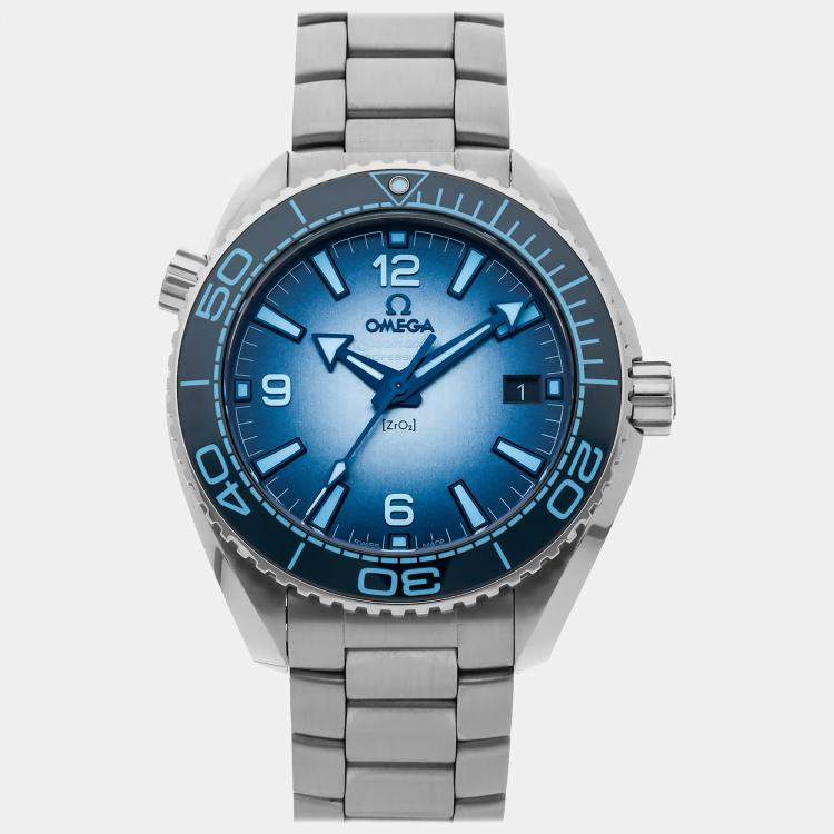 Omega Blue Stainless Steel Seamaster Planet Ocean Automatic Men's ...