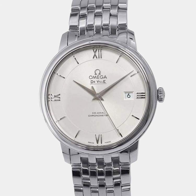 Omega Silver Stainless Steel De Ville Prestige 424.10.40.20.02.003 ...