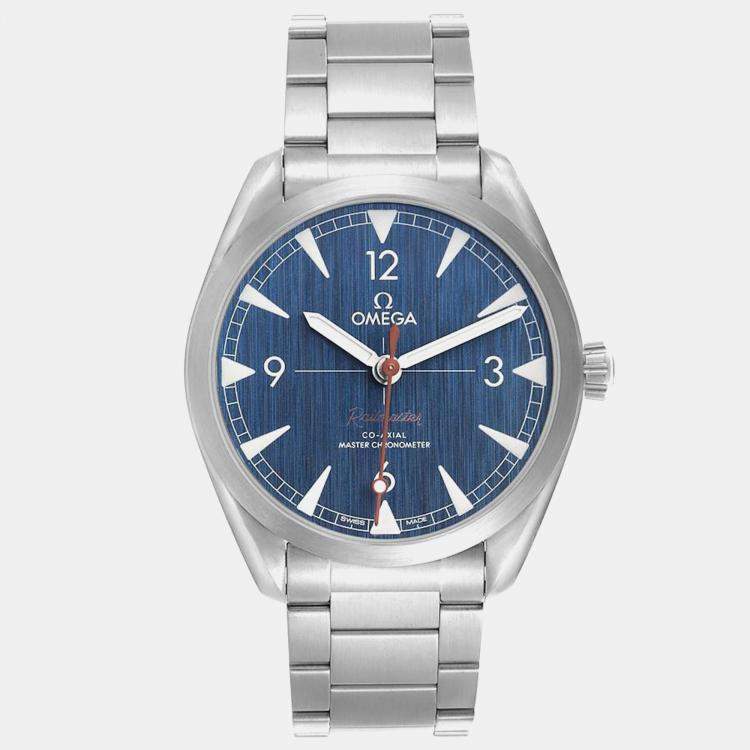 Omega Blue Stainless Steel Seamaster Automatic Men's Wristwatch 40 mm ...