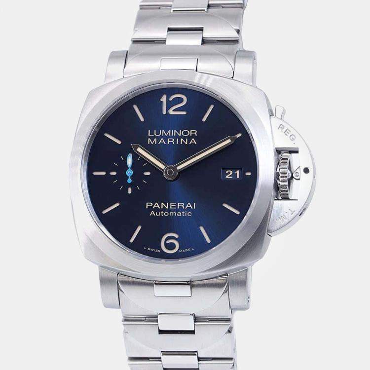 Panerai Blue Stainless Steel Luminor Marina PAM01028 Automatic Men's ...