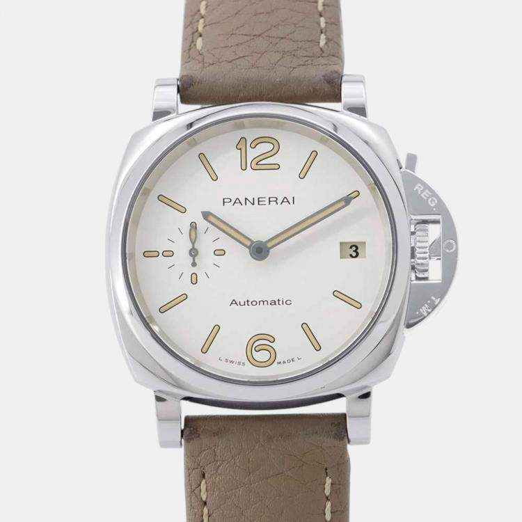 Panerai White Stainless Steel Luminor Due PAM01043 Automatic Men's ...