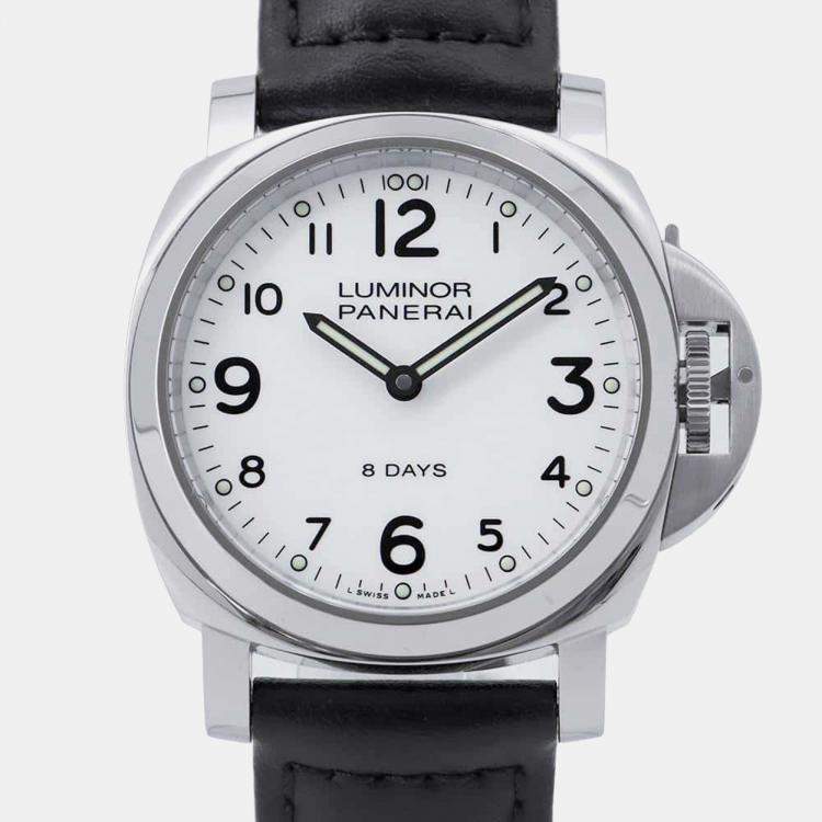Panerai White Stainless Steel Luminor Base 8 Days PAM00561 Manual ...