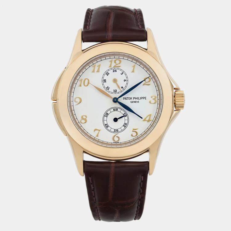 Patek Philippe White 18K Gold Travel Time 5134J Manual winding Men's ...