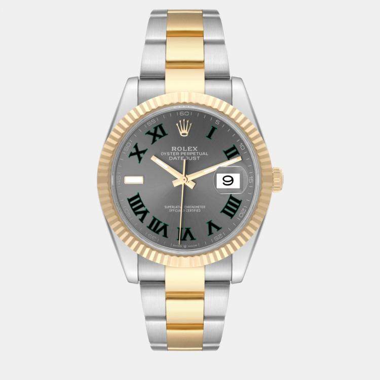 Rolex Datejust Steel Yellow Gold Wimbledon Dial Men's Watch 41.0 mm ...