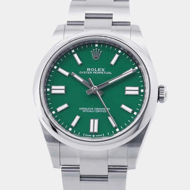 Rolex Green Stainless Steel Oyster Perpetual 124300 Automatic Men's ...