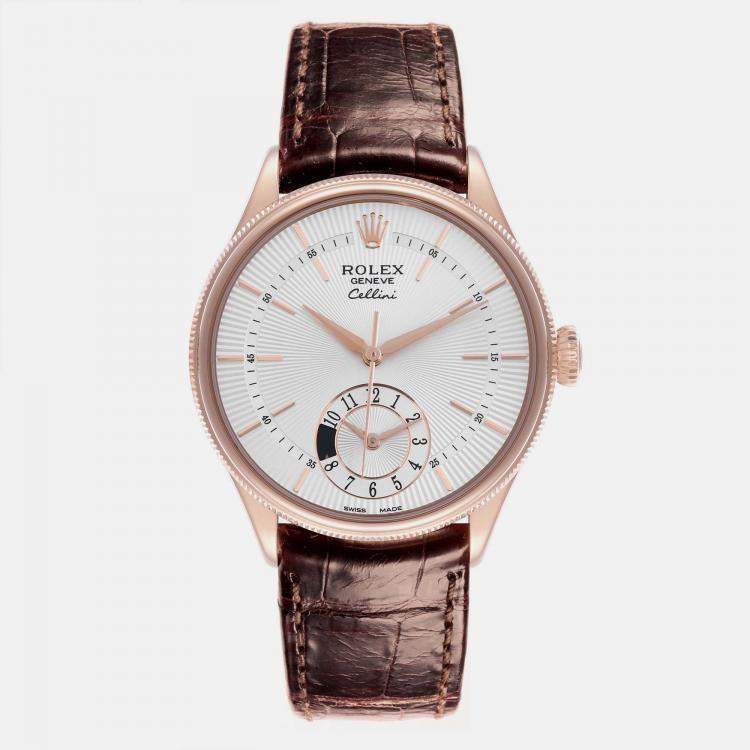 Rolex Cellini Dual Time Everose Rose Gold Automatic Men's Watch 50525 ...
