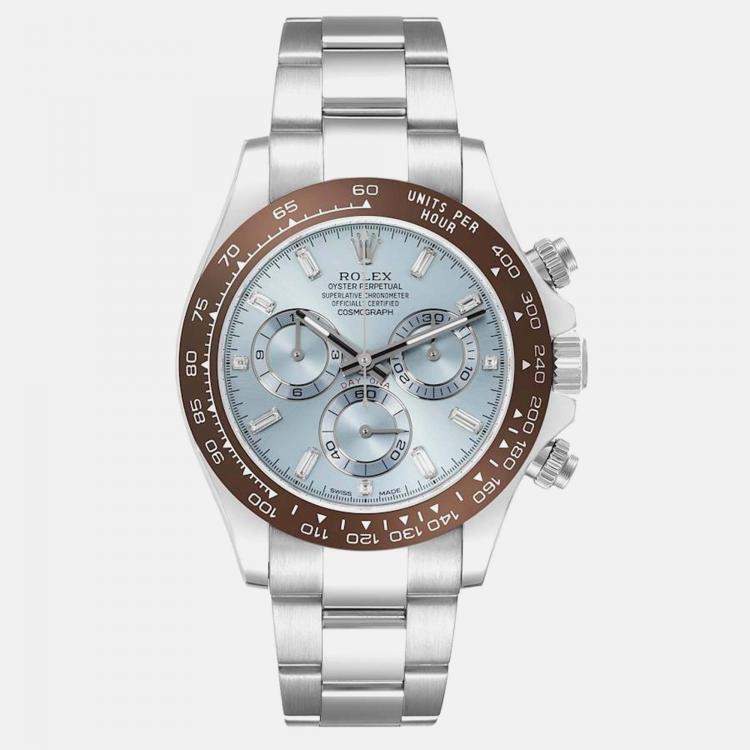 Rolex Daytona Ice Blue Diamond Dial Platinum Chronograph Watch 116506 ...