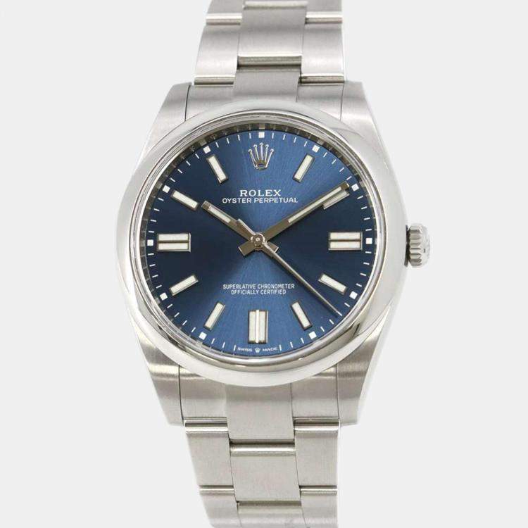 Rolex Blue Stainless Steel Oyster Perpetual 124300 Automatic Men's ...