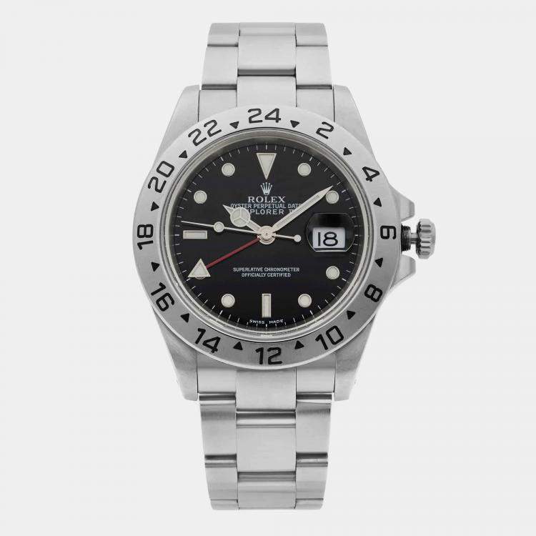 Rolex Black Stainless Steel Explorer II Automatic Men's Wristwatch 40 ...