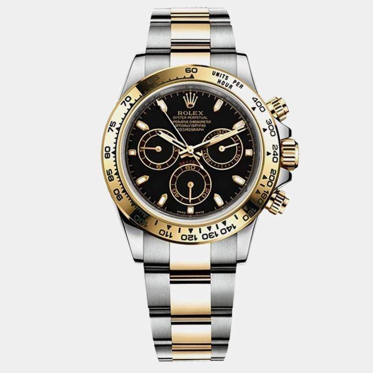 Rolex Black 18K Yellow Gold and Stainless Steel Daytona 116503 ...