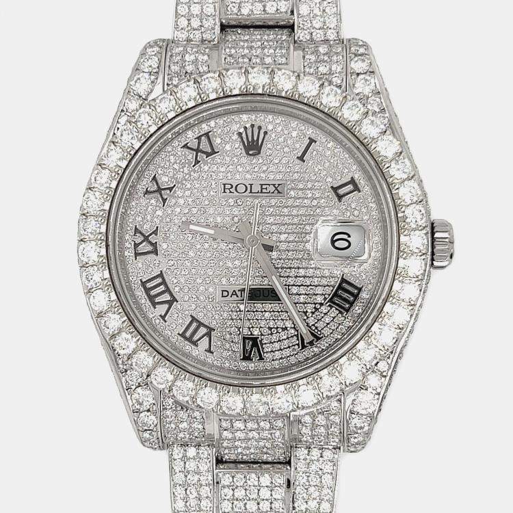 Rolex Custom Diamond Stainless Steel Datejust II 116300 Automatic Men's ...
