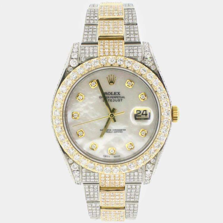 Rolex Customised 18K Yellow Gold Stainless Steel Datejust II 116333 ...