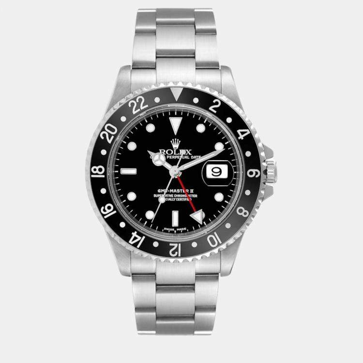 Rolex GMT Master II Black Bezel Dial Steel Mens Watch 16710 Rolex | The ...