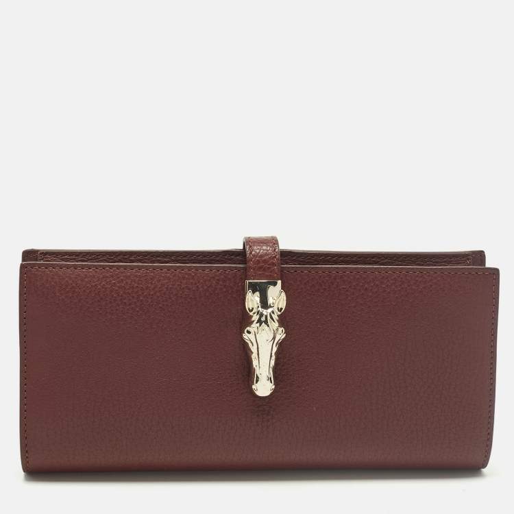 Aigner Cybill Banknote and Card Case Cavallo Burgundy Leather Wallet ...