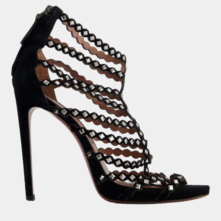 Alaia Black Suede Studded Heels Size EU 41 Alaia | The Luxury Closet