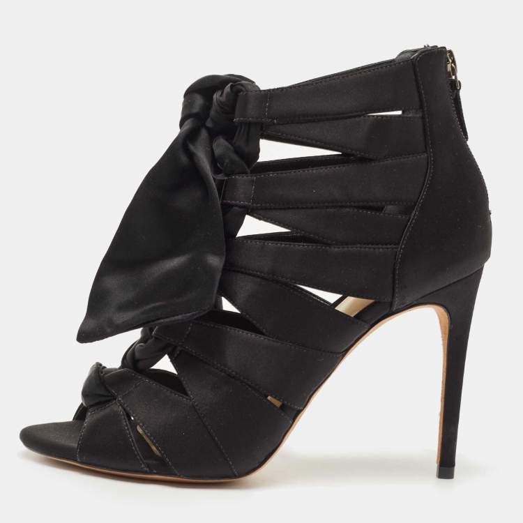 Alexandre Birman Black Satin Layla Ankle Booties Size 38 Alexandre ...