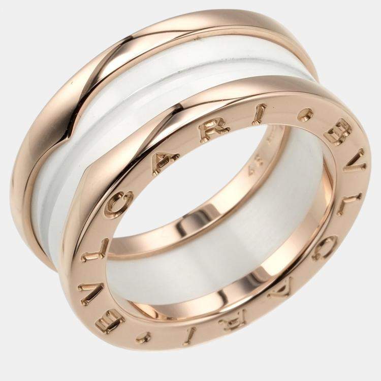 Bvlgari B.ZERO1 3-Band Ring 18K Pink Gold Ceramic Bvlgari | The Luxury ...