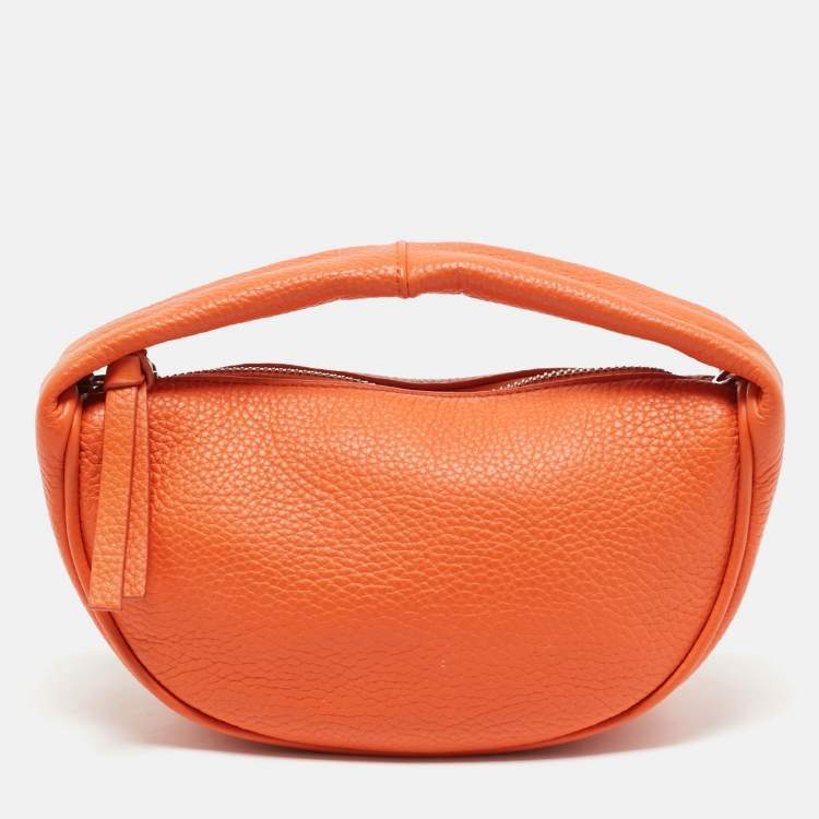 By Far Orange Leather Mini Hobo By Far | The Luxury Closet