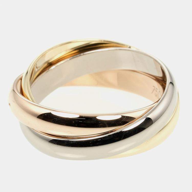 Cartier 18K Yellow, Rose, White Gold Trinity Band Ring EU 53 Cartier | The Luxury Closet