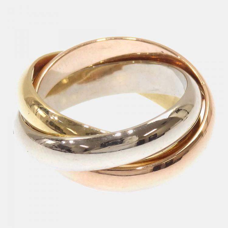 Cartier 18K Yellow Gold, Rose Gold, White Gold Trinity Band Ring EU 48 Cartier | The Luxury Closet