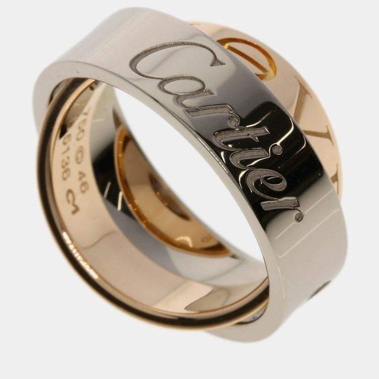 Cartier 18K Rose and White Gold Astro Love Band Ring EU 46 Cartier TLC