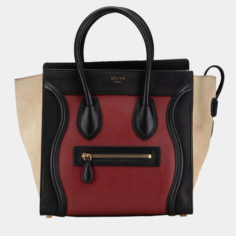 Celine Red Micro Tricolor Luggage Tote Bag Celine | The Luxury Closet