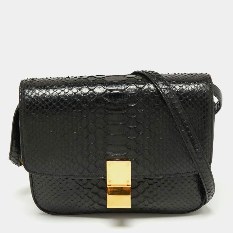 Celine Black Python Medium Classic Box Shoulder Bag Celine | The Luxury ...