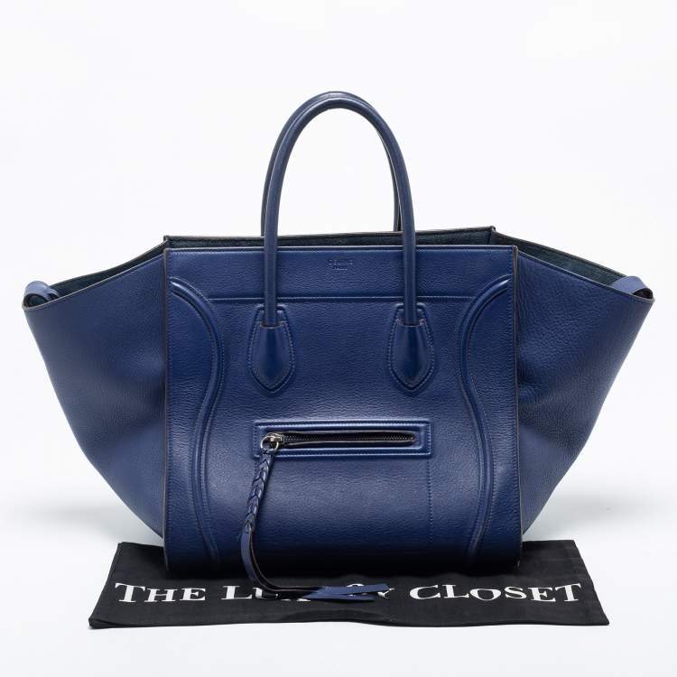 Celine Blue Leather Medium Phantom Luggage Tote Celine | The Luxury Closet