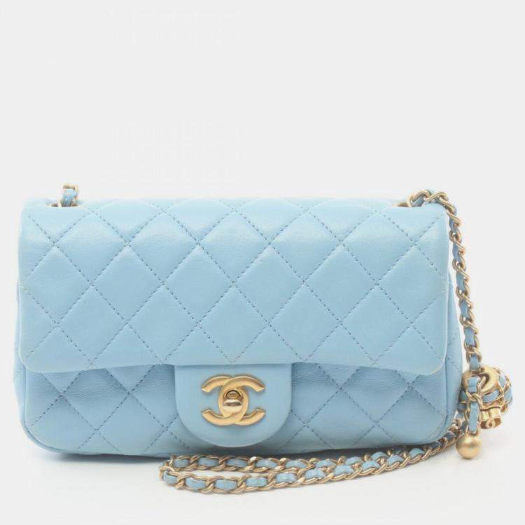 Chanel Light Blue Quilted Lambskin Mini Flap Shoulder Bags Chanel | The ...