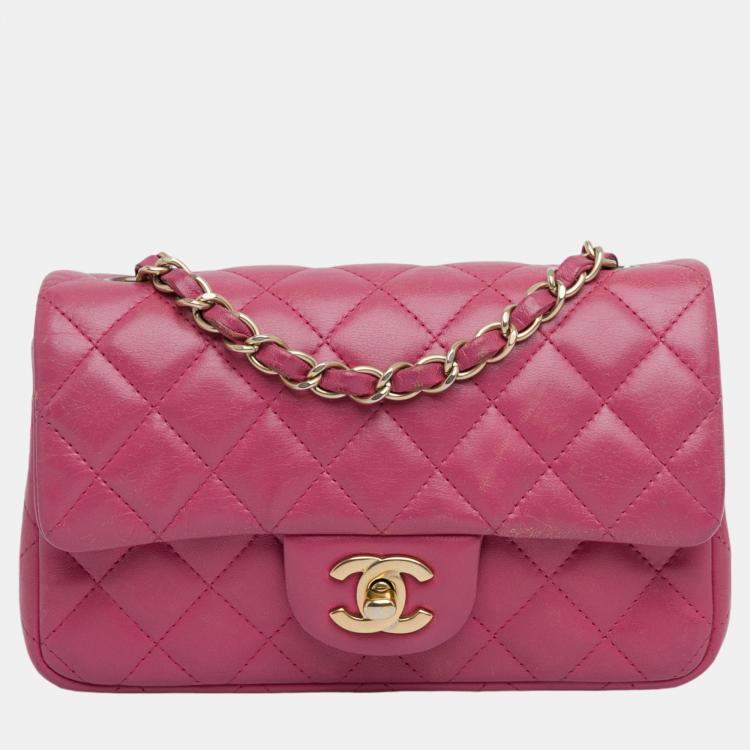 Chanel Pink Mini Rectangular Classic Lambskin Single Flap Chanel | The ...