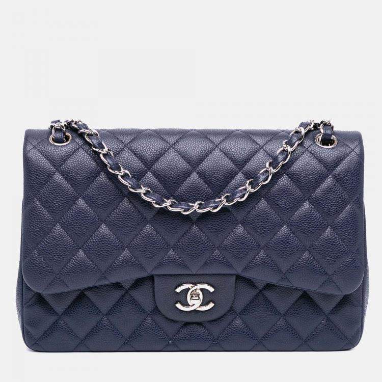 Chanel Blue Leather Jumbo Classic Double Flap Chanel | The Luxury Closet
